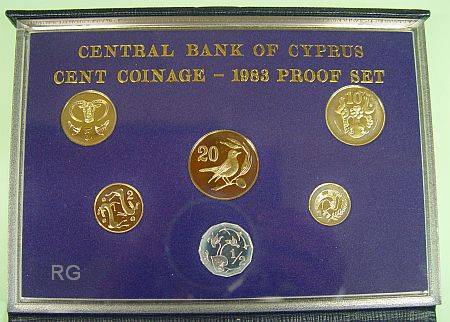 KMS Zypern Cyprus 1983 Proof Set Official Coin Set Royal British Mint