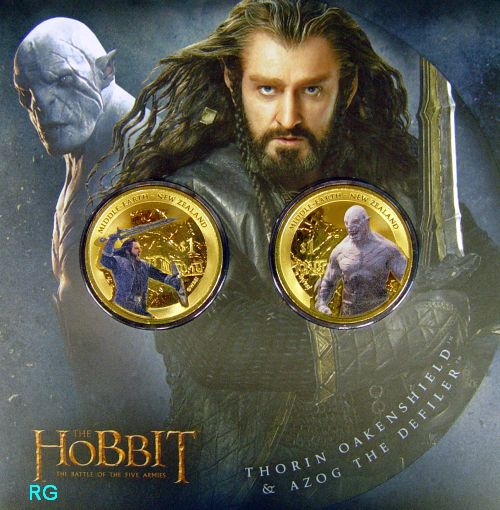 2 x 1 $ Neuseeland 2014 - Hobbit: Thorin Oakenshield und Azog the ...